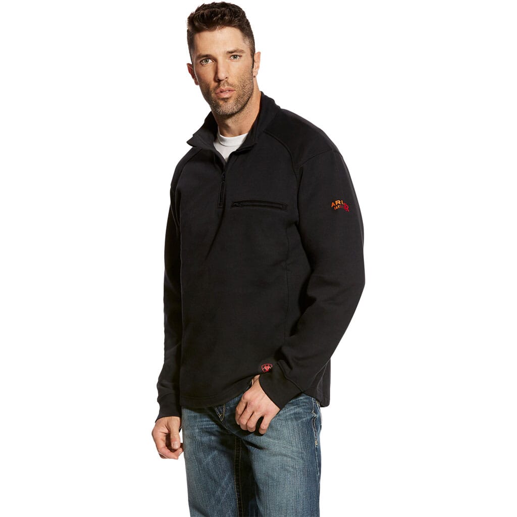 Ariat Men's FR Rev CAT 2 1/4 Zip Top - Black | elliottsboots