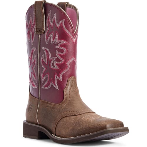 Ariat Women's Delilah Western Boots - Java/Burgundy | elliottsboots