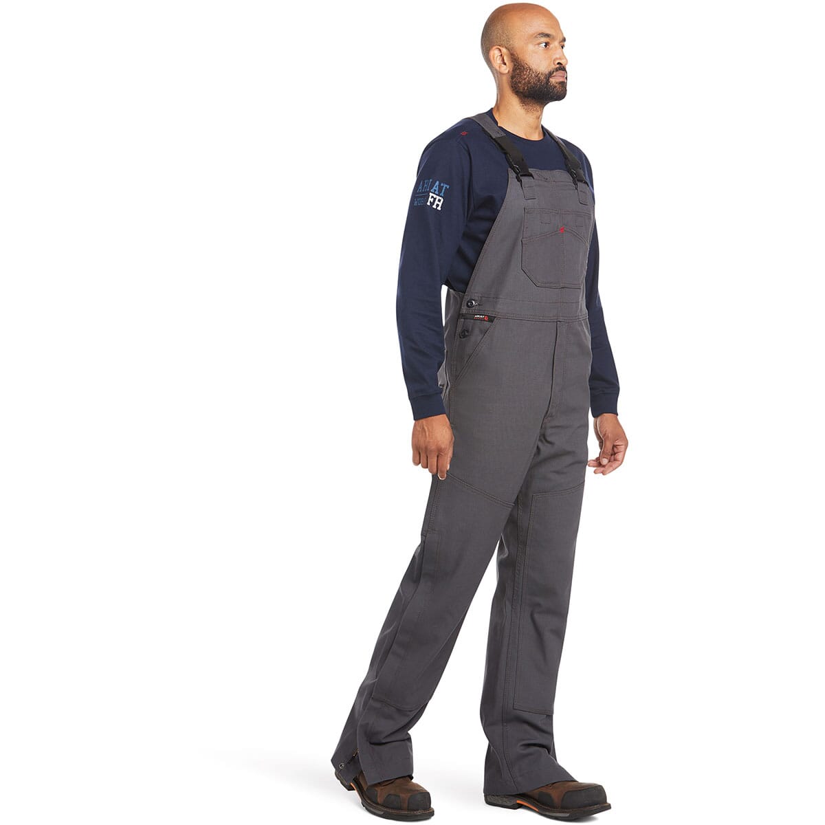 Ariat Men's FR Canvas Unlined Bib - Iron Grey | elliottsboots