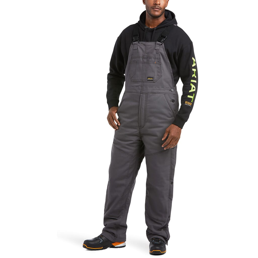 Ariat Men's Rebar DuraCanvas Stretch Insulated Bib - Rebar Grey ...