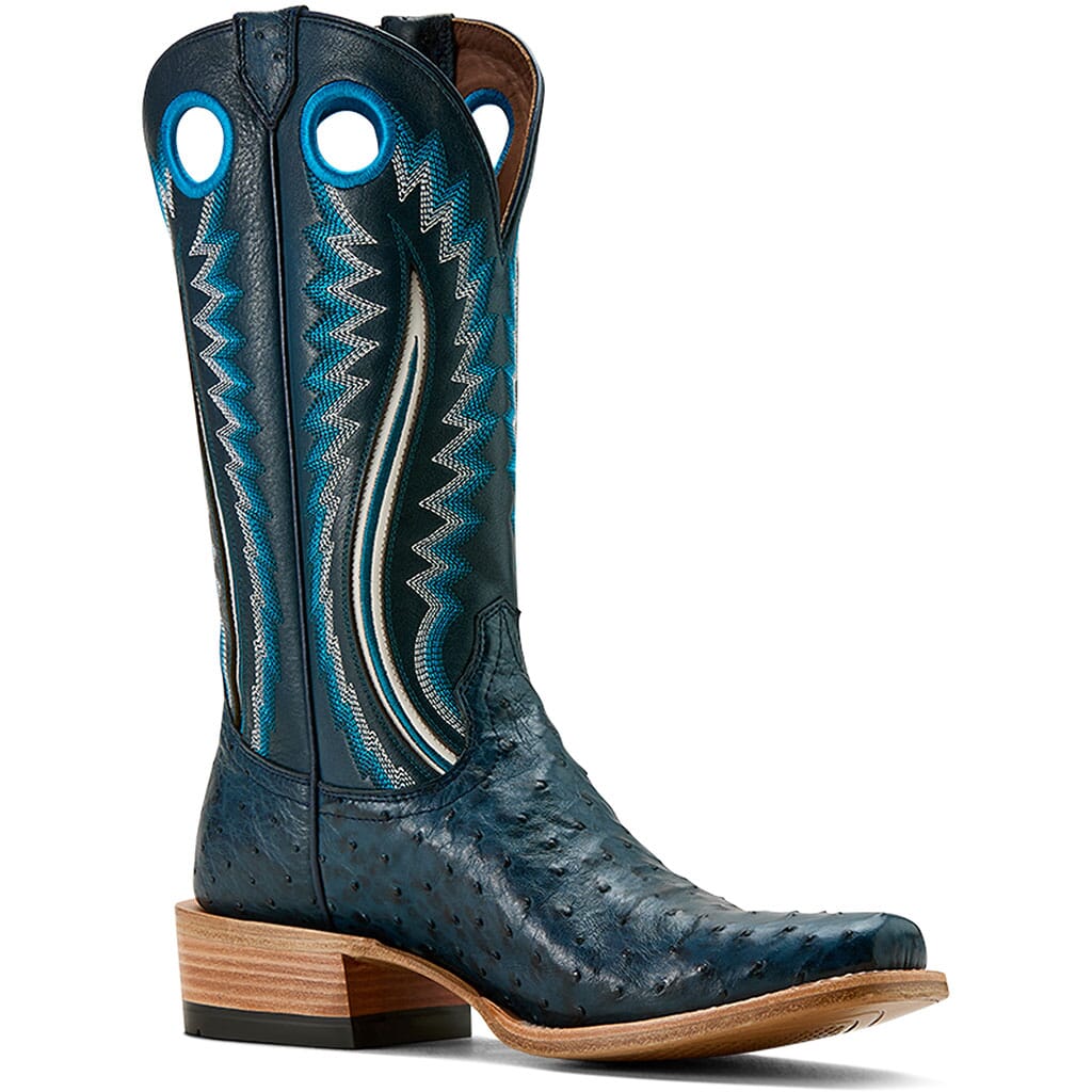 Ariat Men's Futurity Outlaw Ostrich Western Boots - Blue | elliottsboots