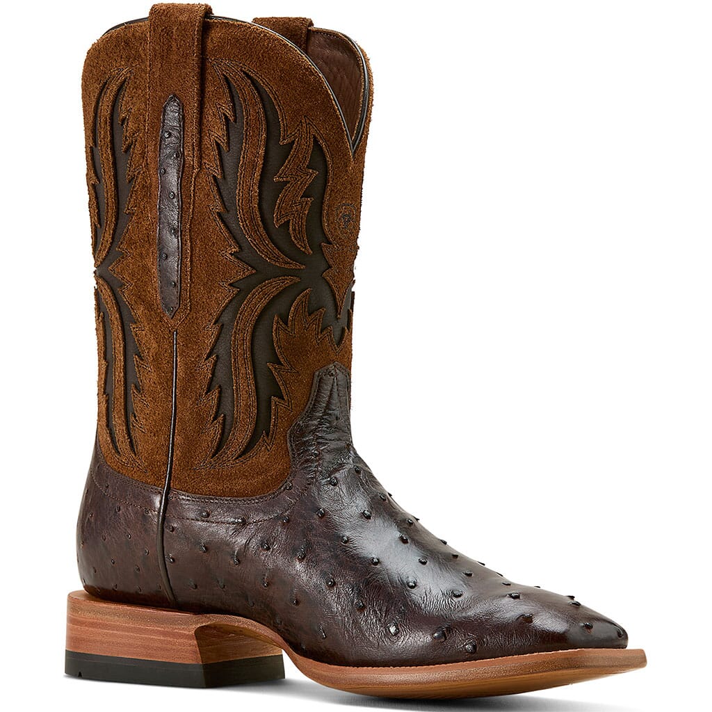 Ariat Men's Drifter Full Quill Ostrich Western Boots - Espresso/Tan ...