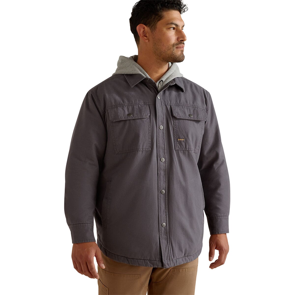 Ariat Men's Rebar Canvas Shirt Jacket - Rebar Grey | elliottsboots