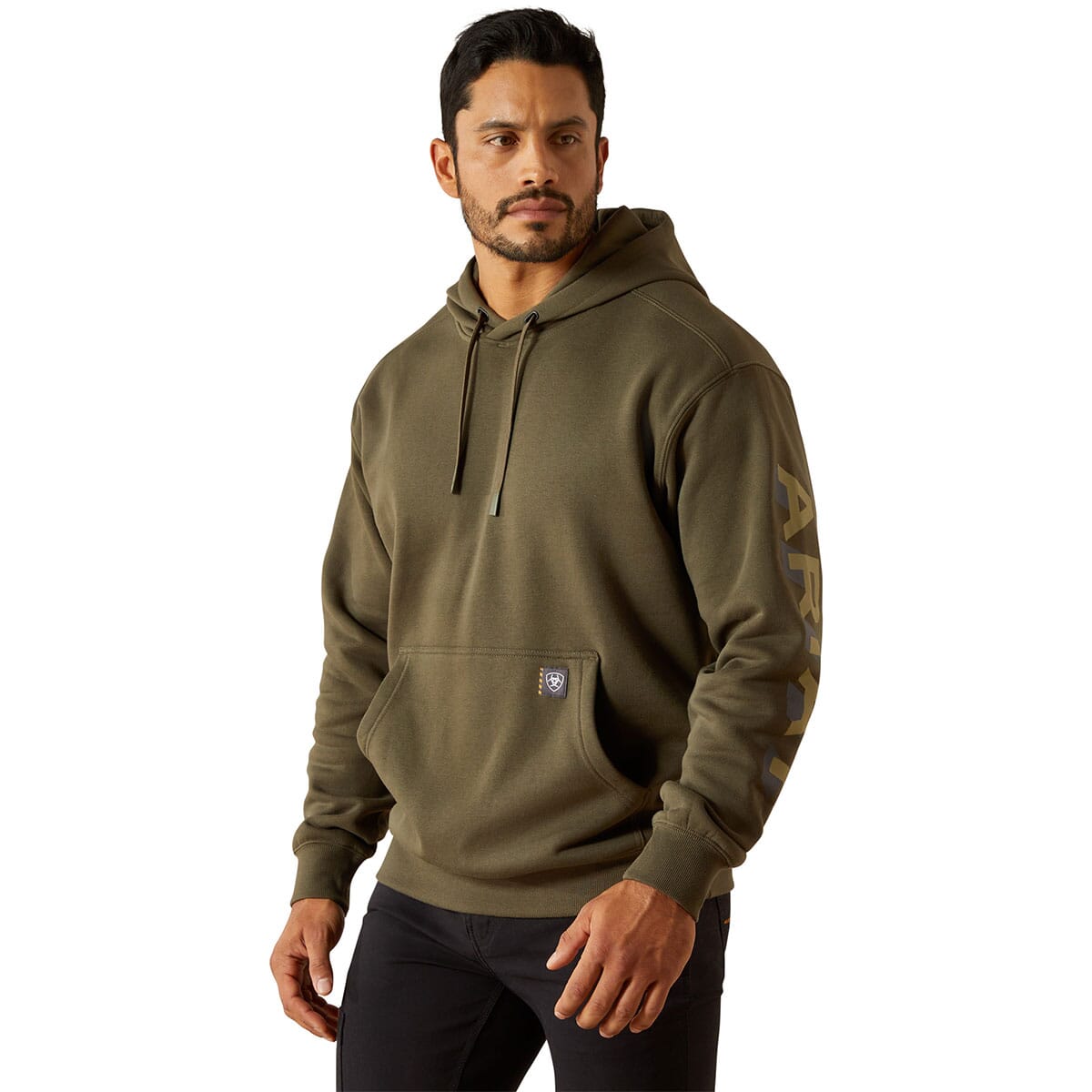 Ariat Men's Rebar Lightweight Logo Hoodie - Grape Leaf | elliottsboots