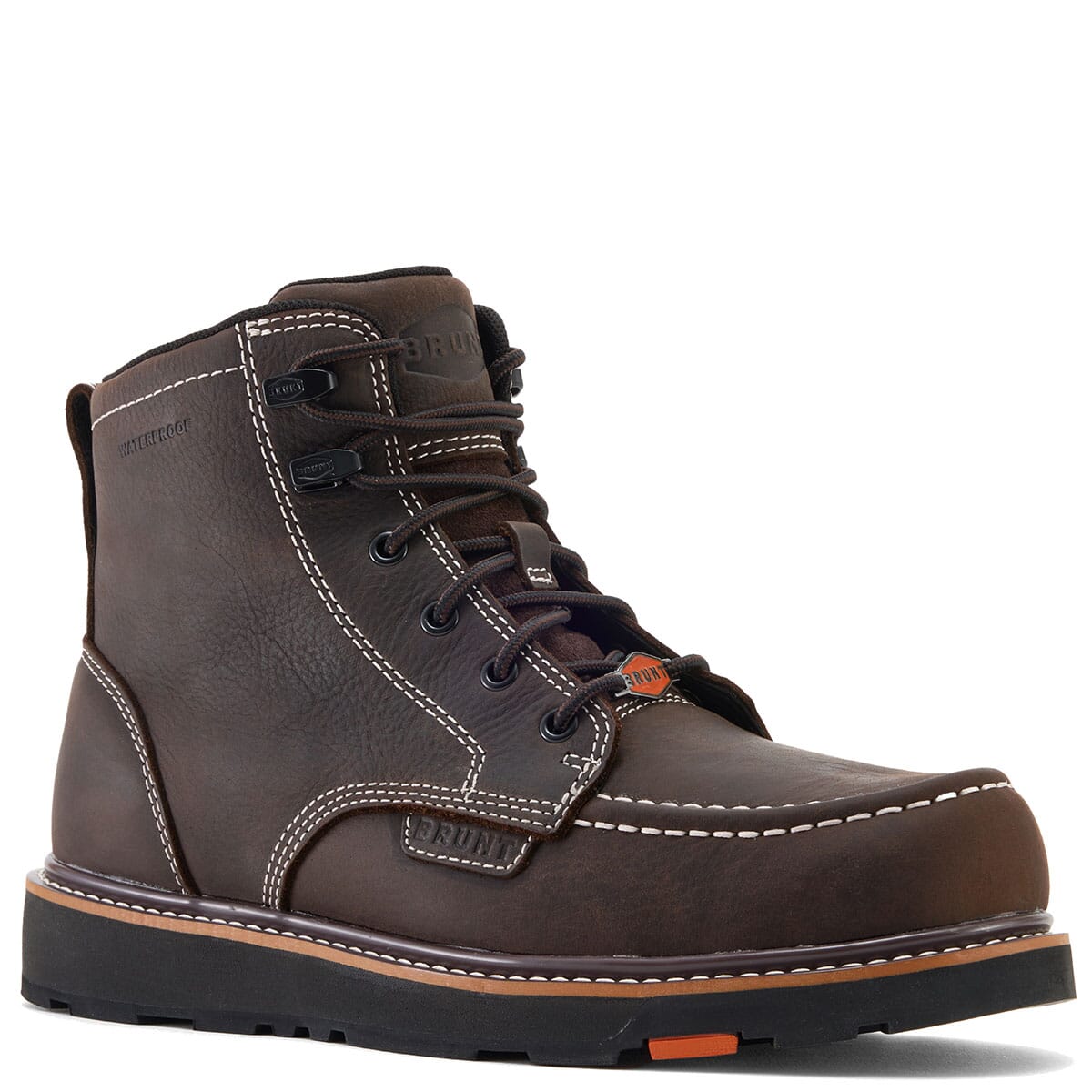 BRUNT Men's Marin Waterproof Work Boots - Dark Brown | elliottsboots