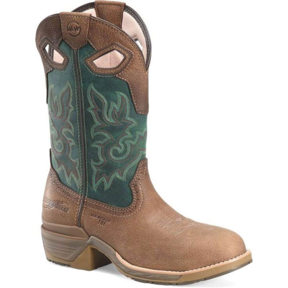 Double H Men's Cleave Safety Boots - Green/Brown | elliottsboots