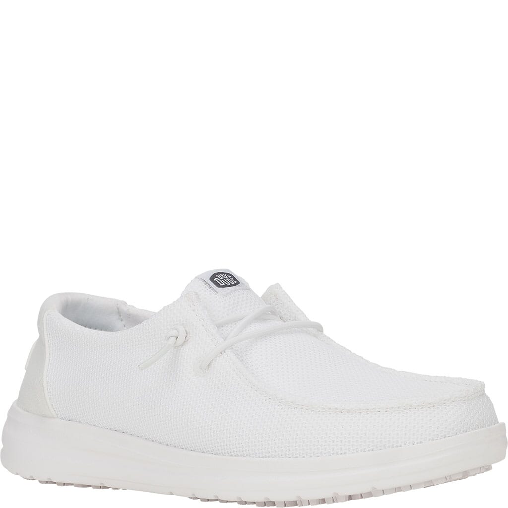 Hey Dude Women's CE Slip Resistant Work Shoes - White | elliottsboots