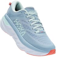 Hoka One One Women s Bondi 7 Athletic Shoes Blue Fog Blue Glass