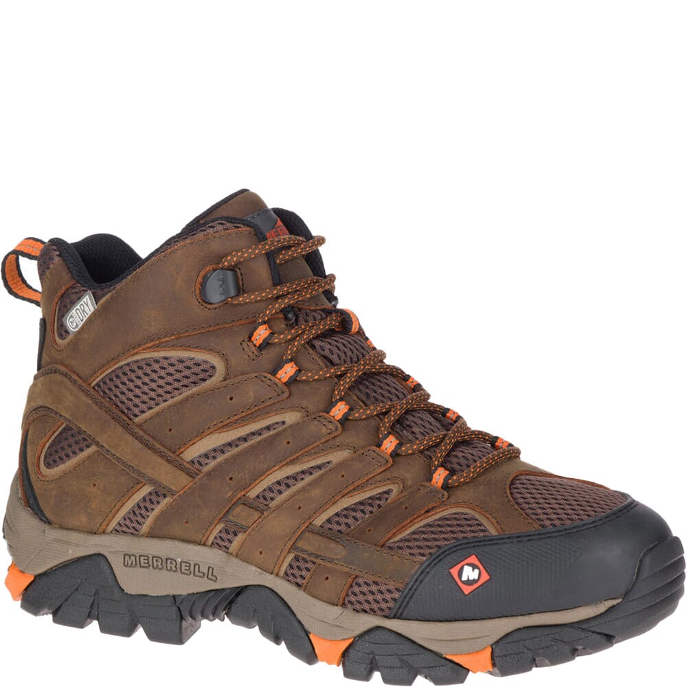 Merrell Men's Moab Vertex Mid WP SR Work Boots - Clay | elliottsboots