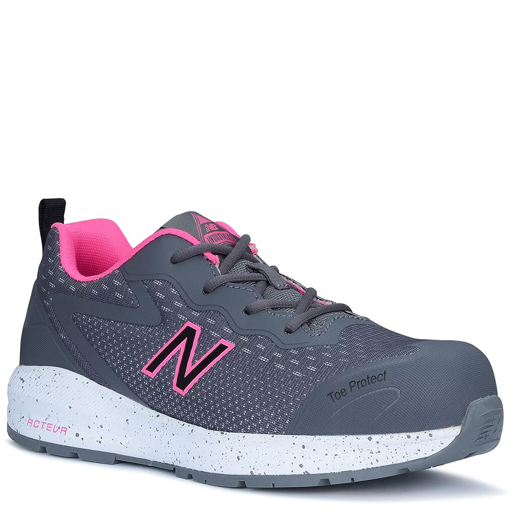 New Balance Women's Logic CT EH PR Safety Shoes - Grey/Pink | elliottsboots