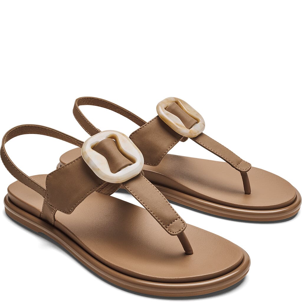 Olukai Women's La'i T-Bar Sandals - Tan/Tan | elliottsboots