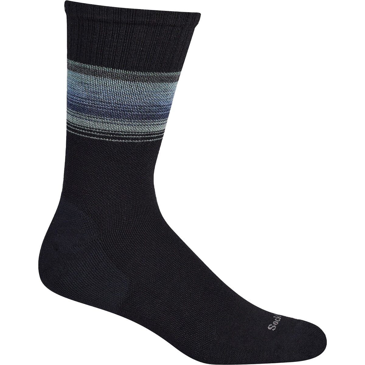 SockWell Men's Plantar Crush Crew II Compression Socks - Black Multi ...