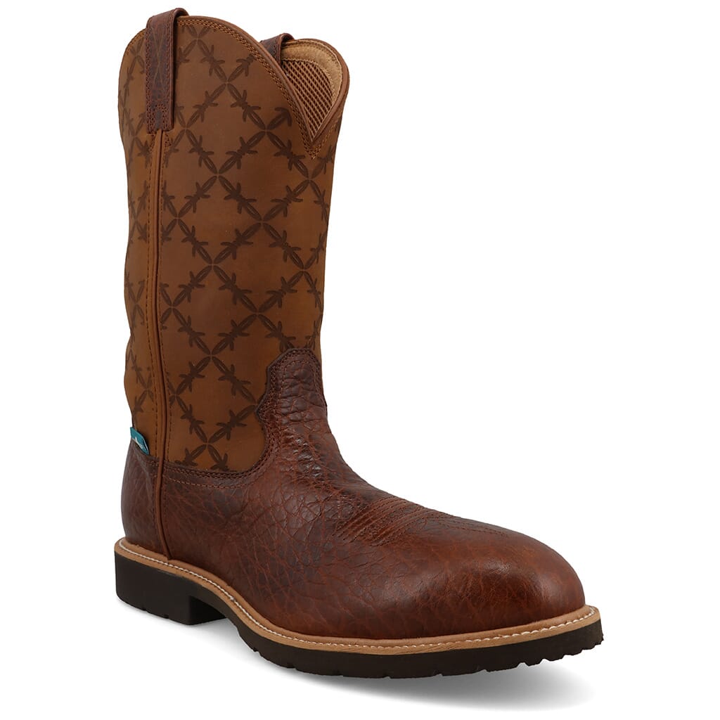 Twisted X Men's Western Work 12" Comp Toe Safety Boots - Brown/Squash ...