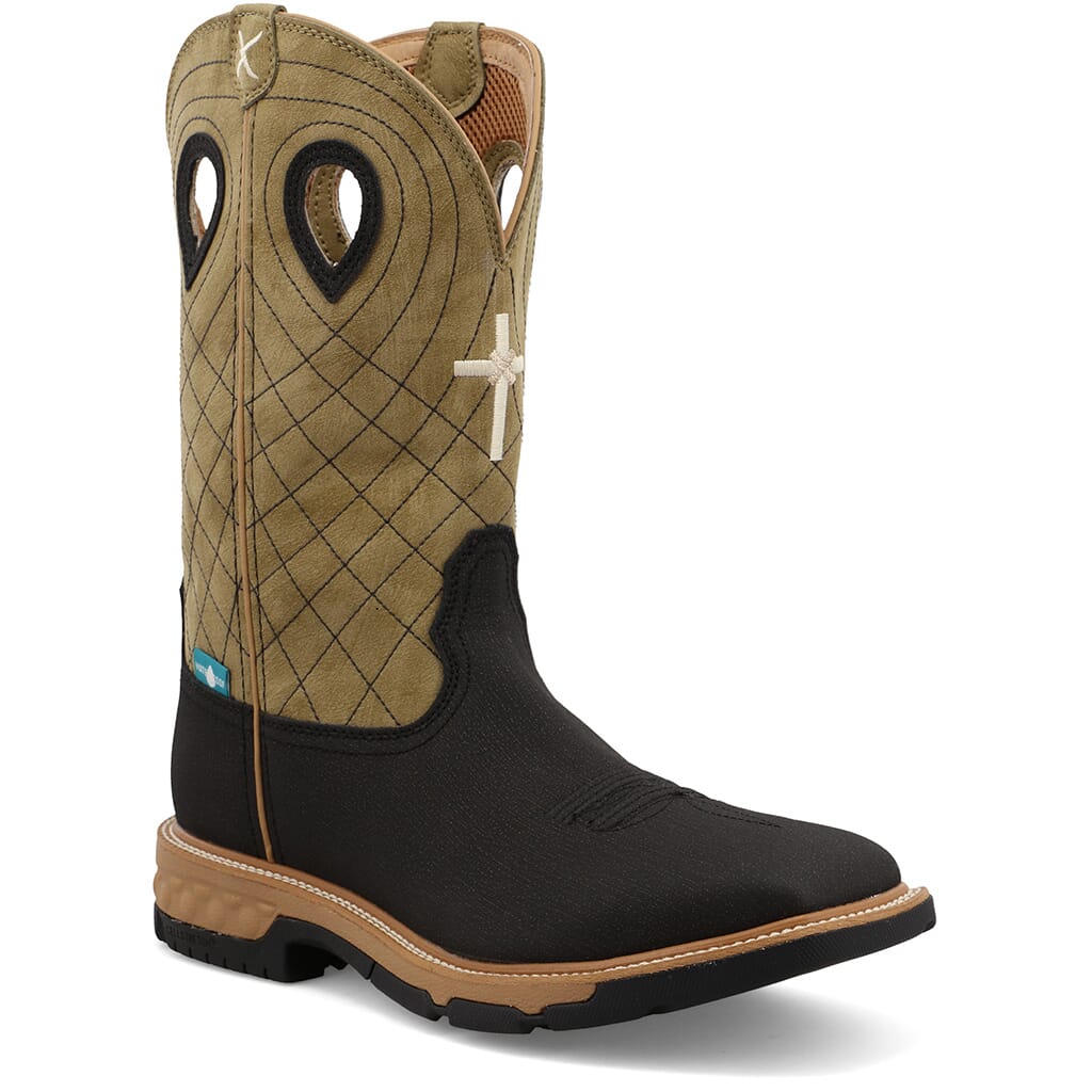 Twisted X Men's Western Work 12" Work Boots - Charcoal/Kiwi | elliottsboots
