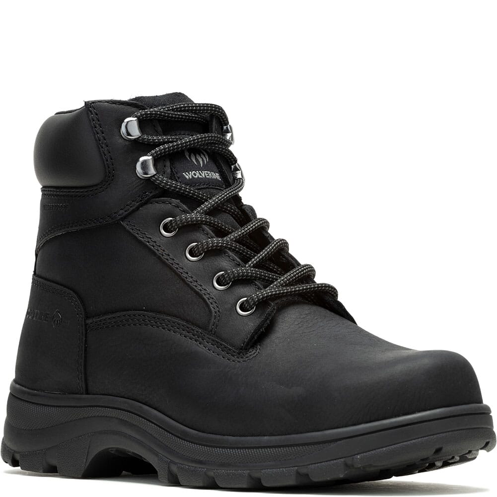 Wolverine Men's Carlsbad WP Work Boots - Black | elliottsboots