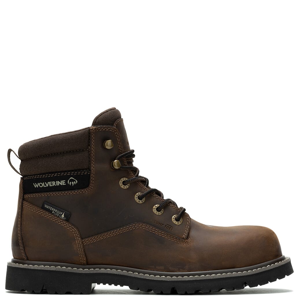 Wolverine Men's Revival WP CT Safety Boots - Dark Brown | elliottsboots