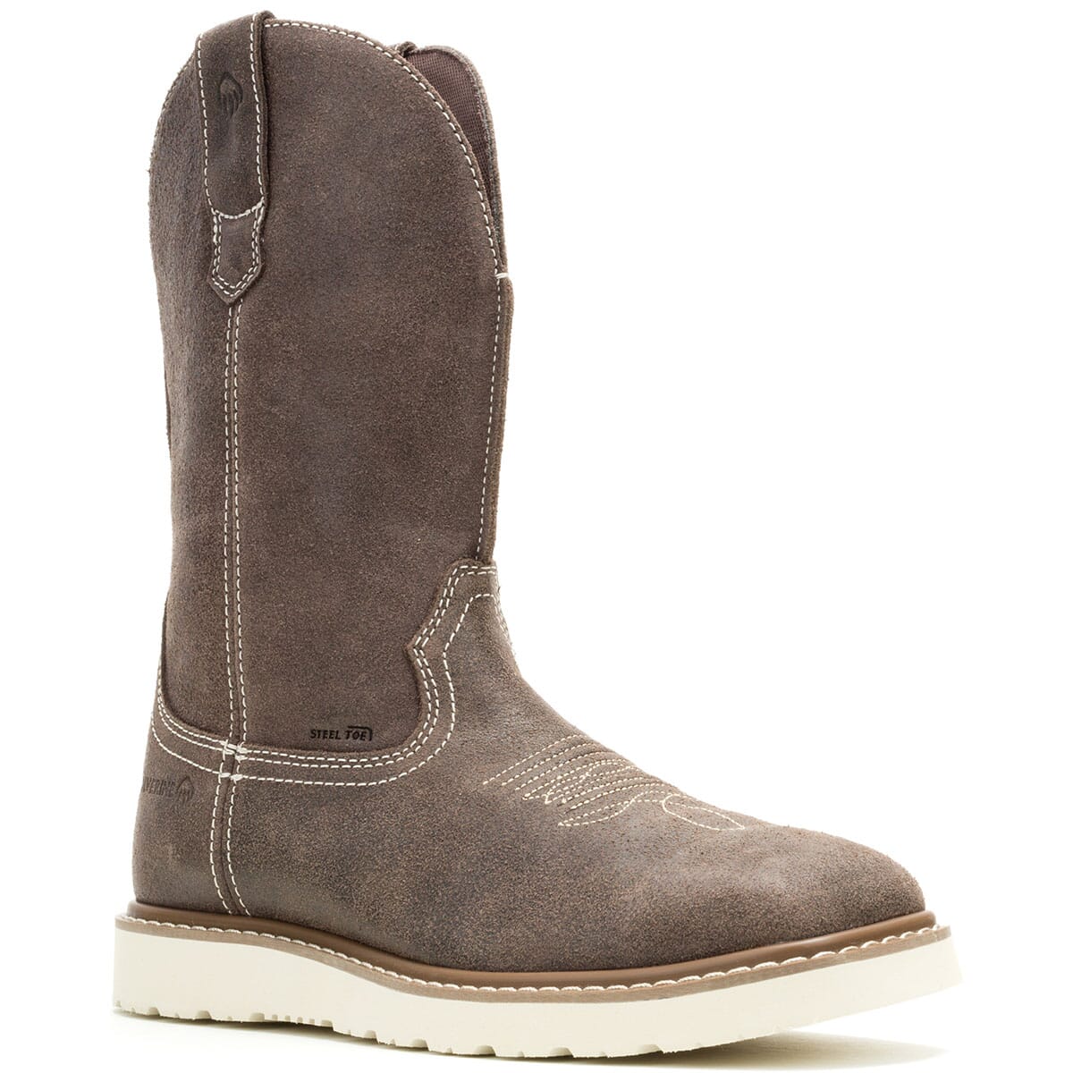 Wolverine Men's Bronc Wedge Pull-On Steel Toe Safety Boots - Iron ...